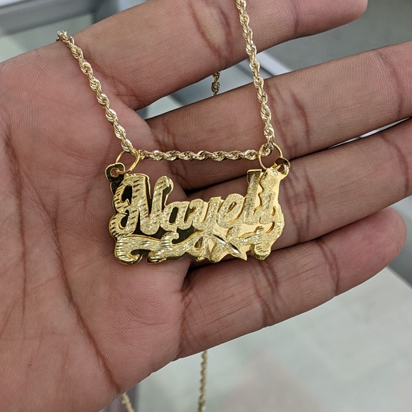 Unbrand | Jewelry | Real Gold Custom Name Plate | Poshmark